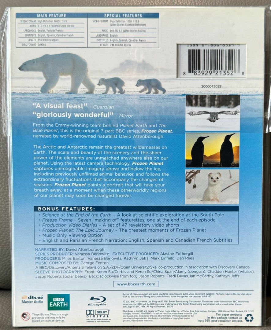 BBC Earth Frozen Planet Blu-ray plus bonus feature, Hobbies & Toys, Music & Media, CDs & DVDs on ...