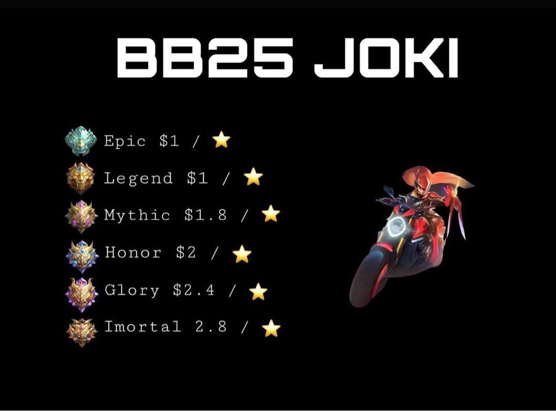 BOOSTING RANK SERVICE MLBB BB25, Video Gaming, Gaming Accessories, In ...