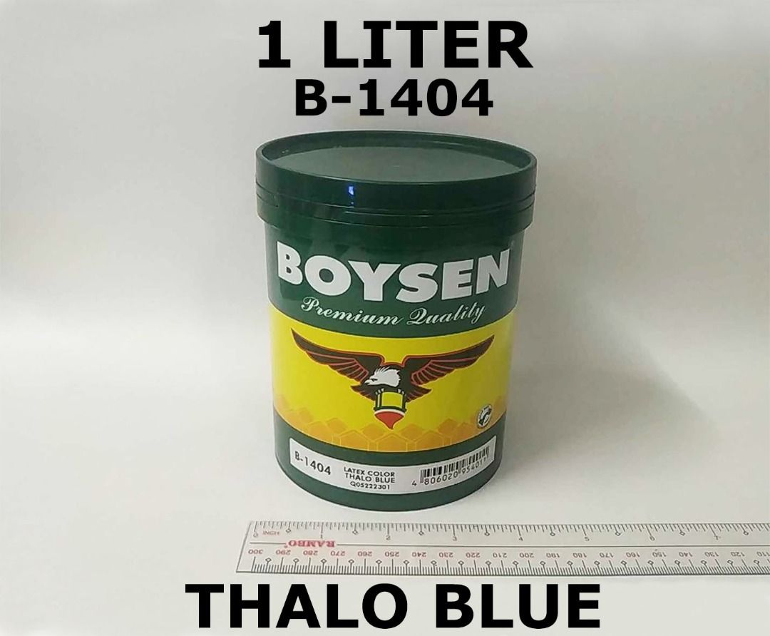 BOYSEN LATEX COLOR THALO BLUE B-1404 ( 1 LITER ) FOR WOOD AND CEMENT