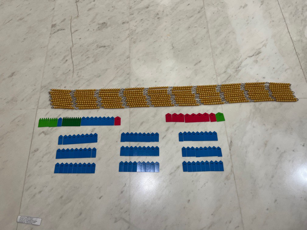Brand new Montessori Golden Bead chains of 1000 with arrow cards ...