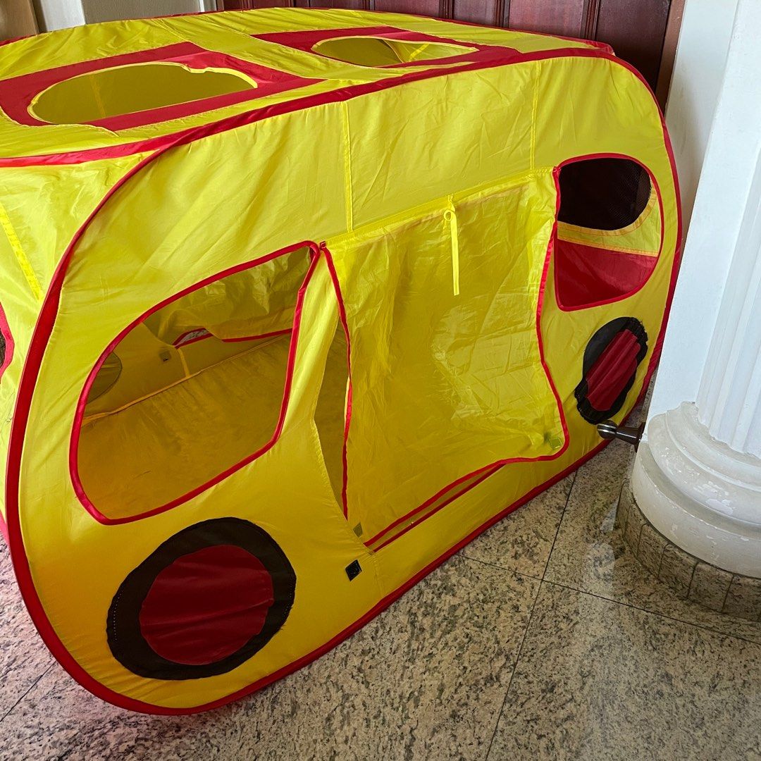 Bus tent pre-loved balls pit, Babies & Kids, Infant Playtime on Carousell