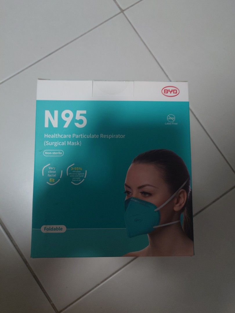 BYD N95 Mask, Health & Nutrition, Face Masks & Face Shields on Carousell