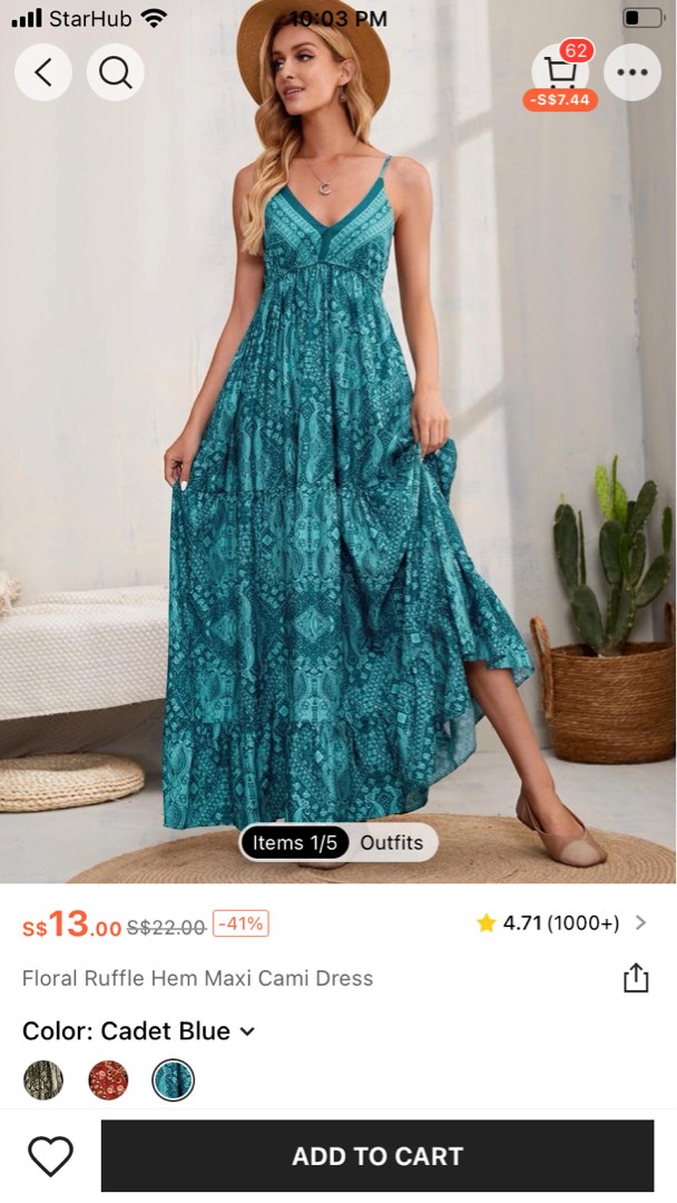 Cadet blue maxi dress, Women's Fashion, Dresses & Sets, Dresses on ...