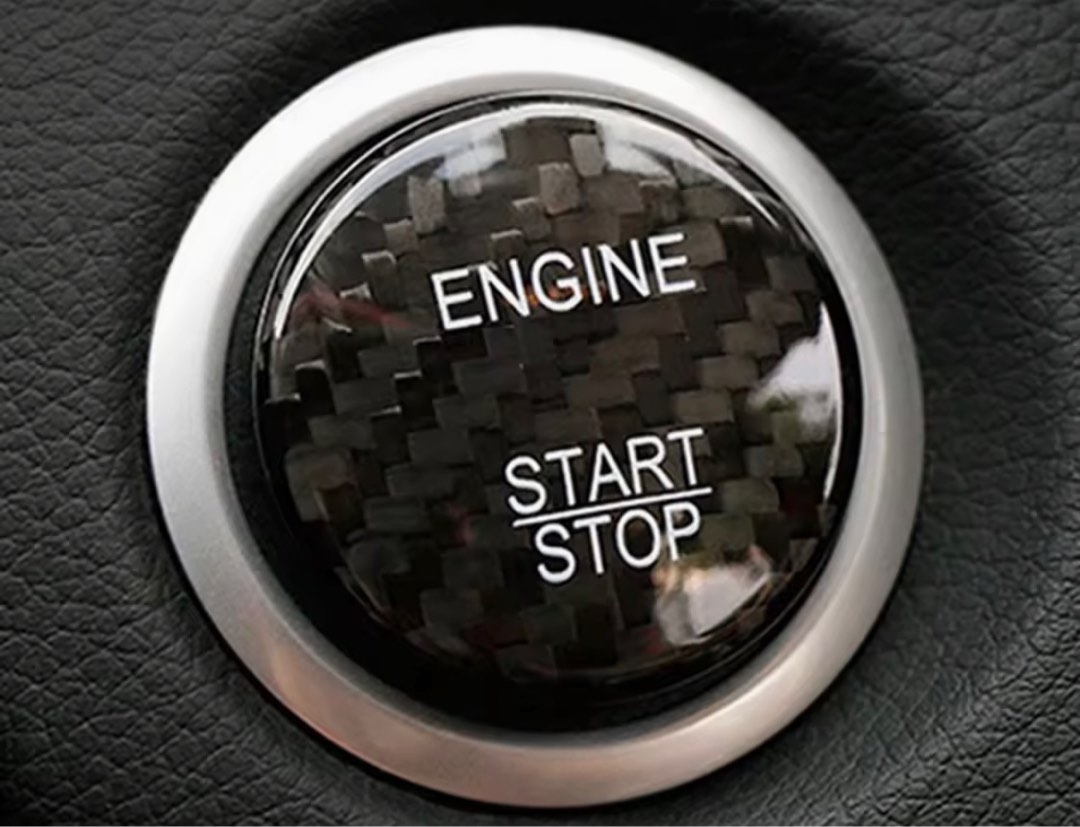 Carbon Fiber Car Engine Start/Stop Push Button, Car Accessories ...