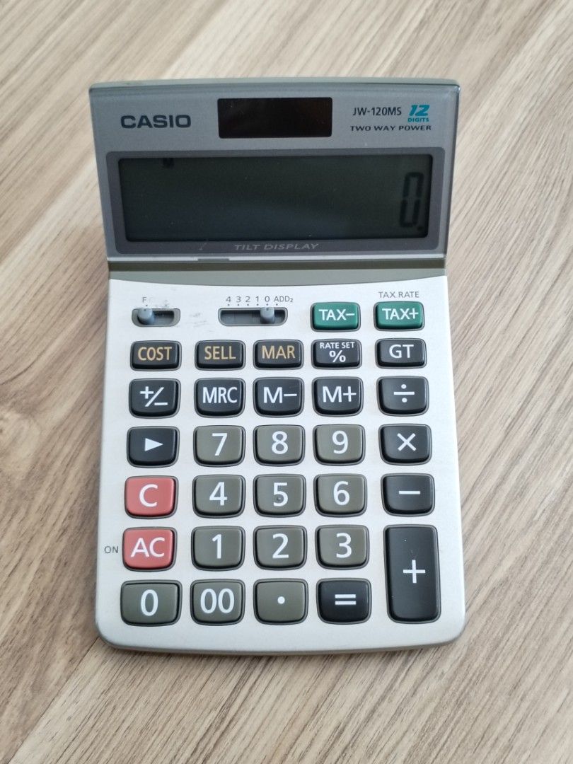 CASIO JW-120MS Desk Calculator, 興趣及遊戲, 手作＆自家設計, 文具 - Carousell