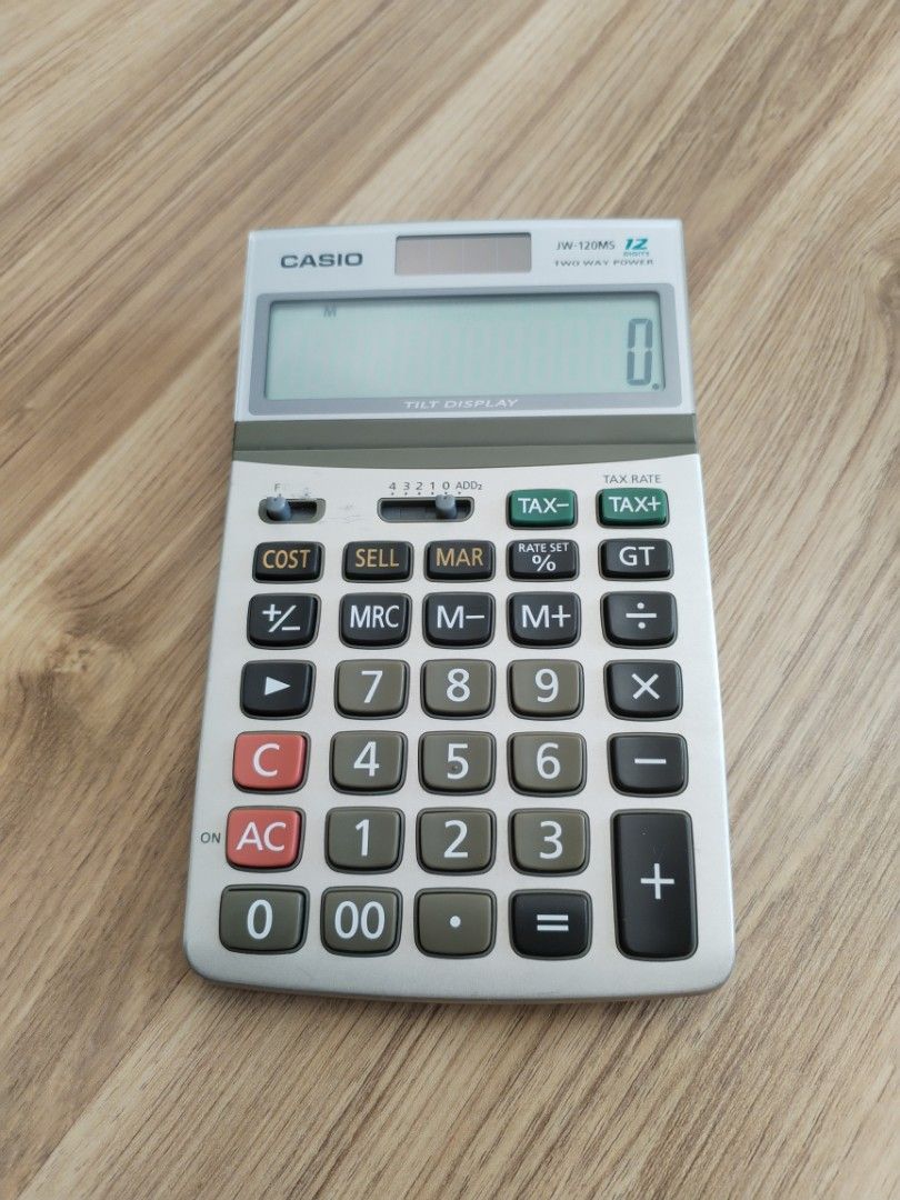 CASIO JW-120MS Desk Calculator, 興趣及遊戲, 手作＆自家設計, 文具 - Carousell