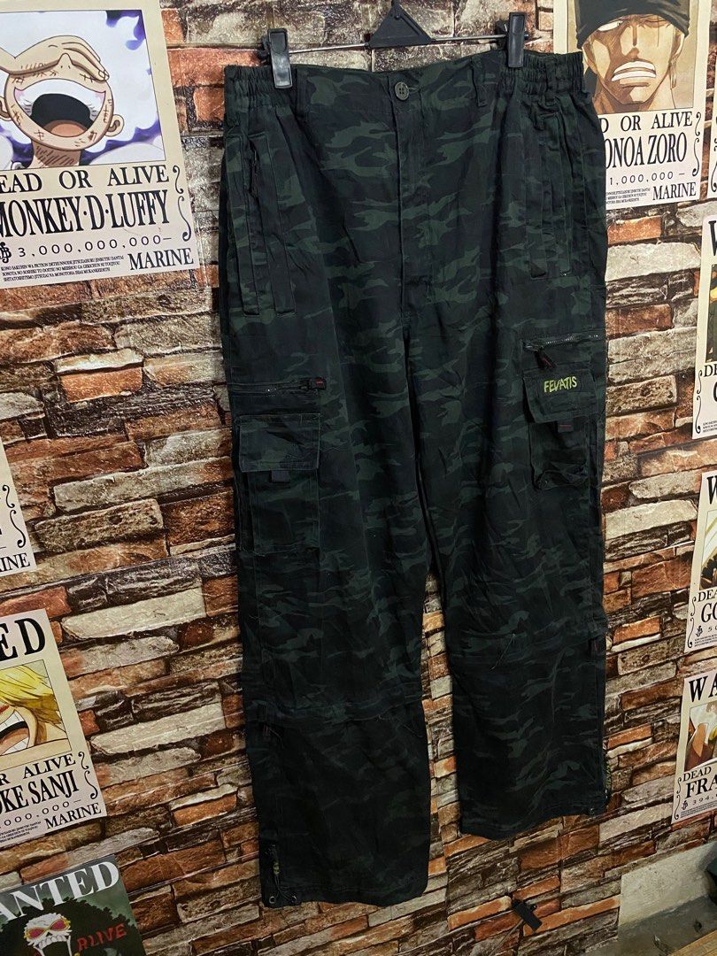 Celana cargo camouflage fevatis original, Fesyen Pria, Pakaian , Bawahan di Carousell