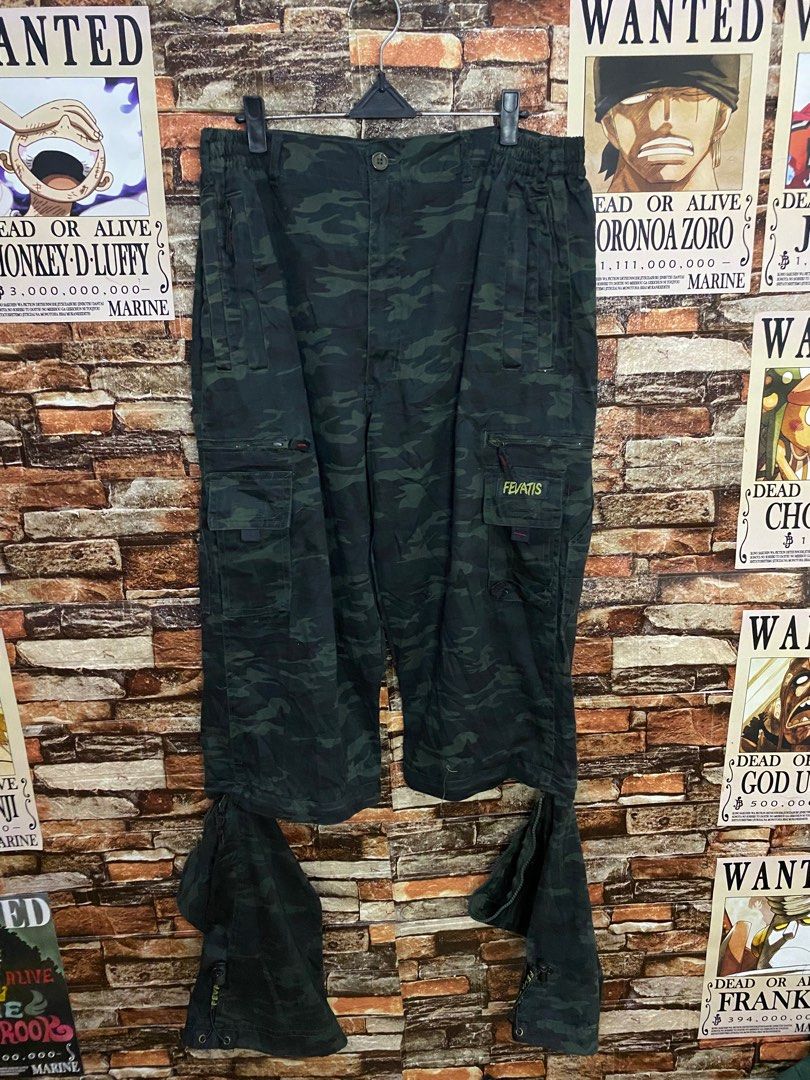 Celana cargo camouflage fevatis original, Fesyen Pria, Pakaian , Bawahan di Carousell