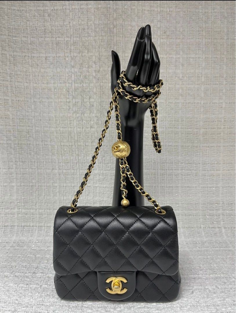 全新Chanel 金波 mini cf 金球 方胖子, 名牌, 手袋及銀包 - Carousell