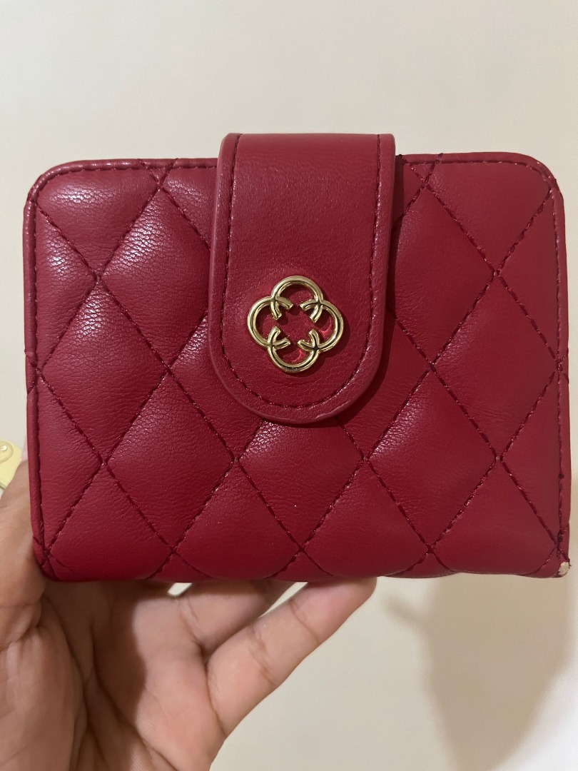 CLN Red Bi-Fold Wallet, Women's Fashion, Bags & Wallets, Wallets & Card ...