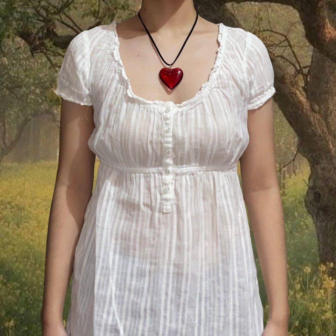 Cottagecore White Blouse, Women's Fashion, Tops, Blouses on Carousell