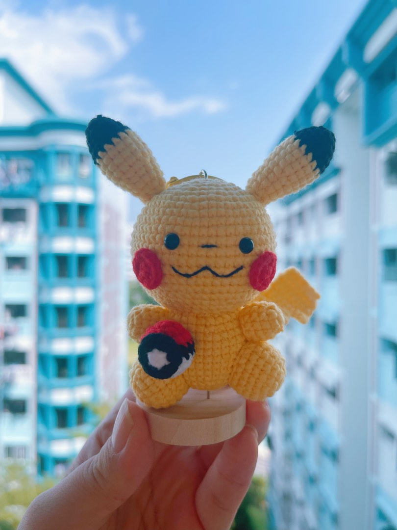 Crochet Pokemon Pikachu keychain, Hobbies & Toys, Stationery & Craft ...