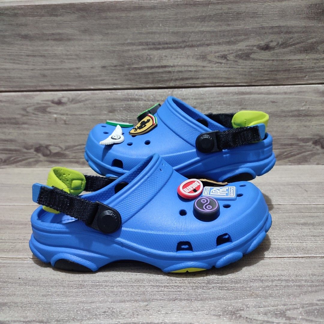 CROCS Kids Classic All Terrain Clog in Blue with 8 jibbitz Free, Babies ...