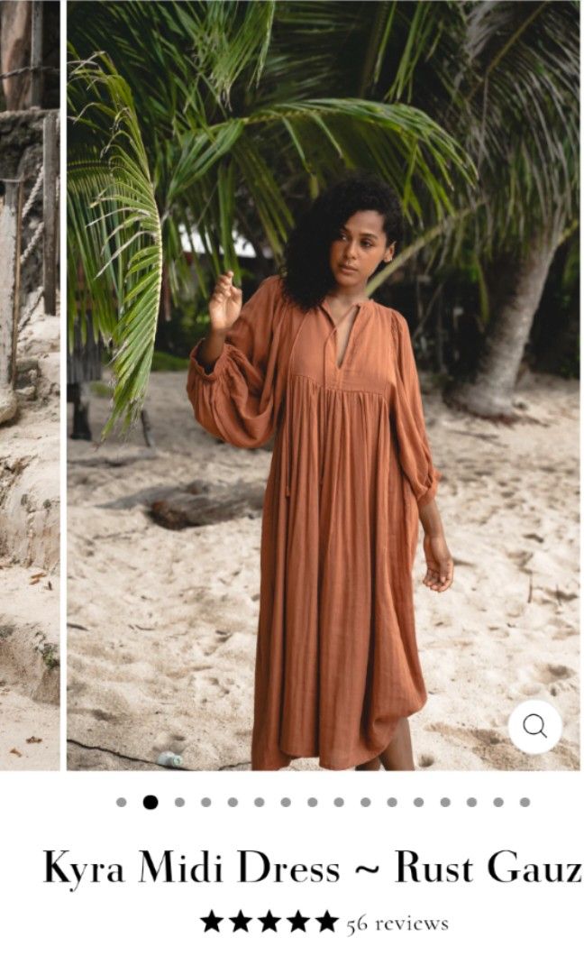 Daughters of India Kyra Midi in Rust, Women's Fashion, Dresses & Sets ...