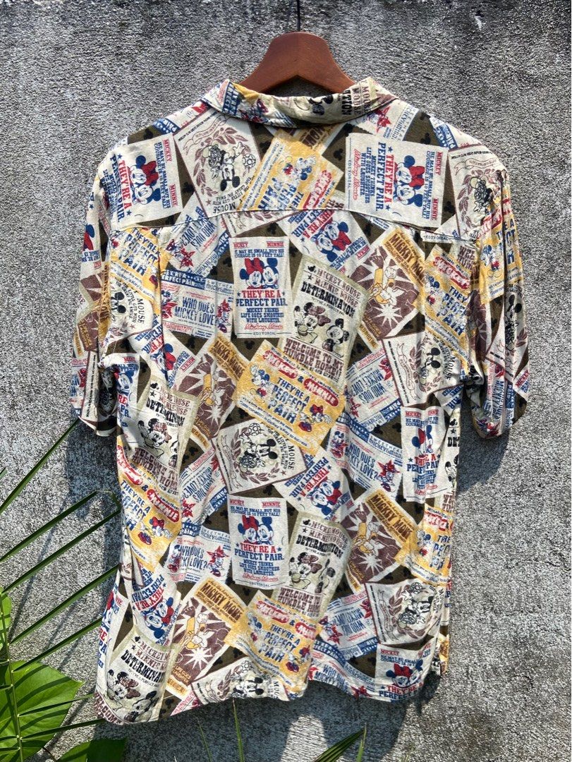 Disney Mickey Mouse Poker Card Parody Button up Shirt, Men's Fashion ...