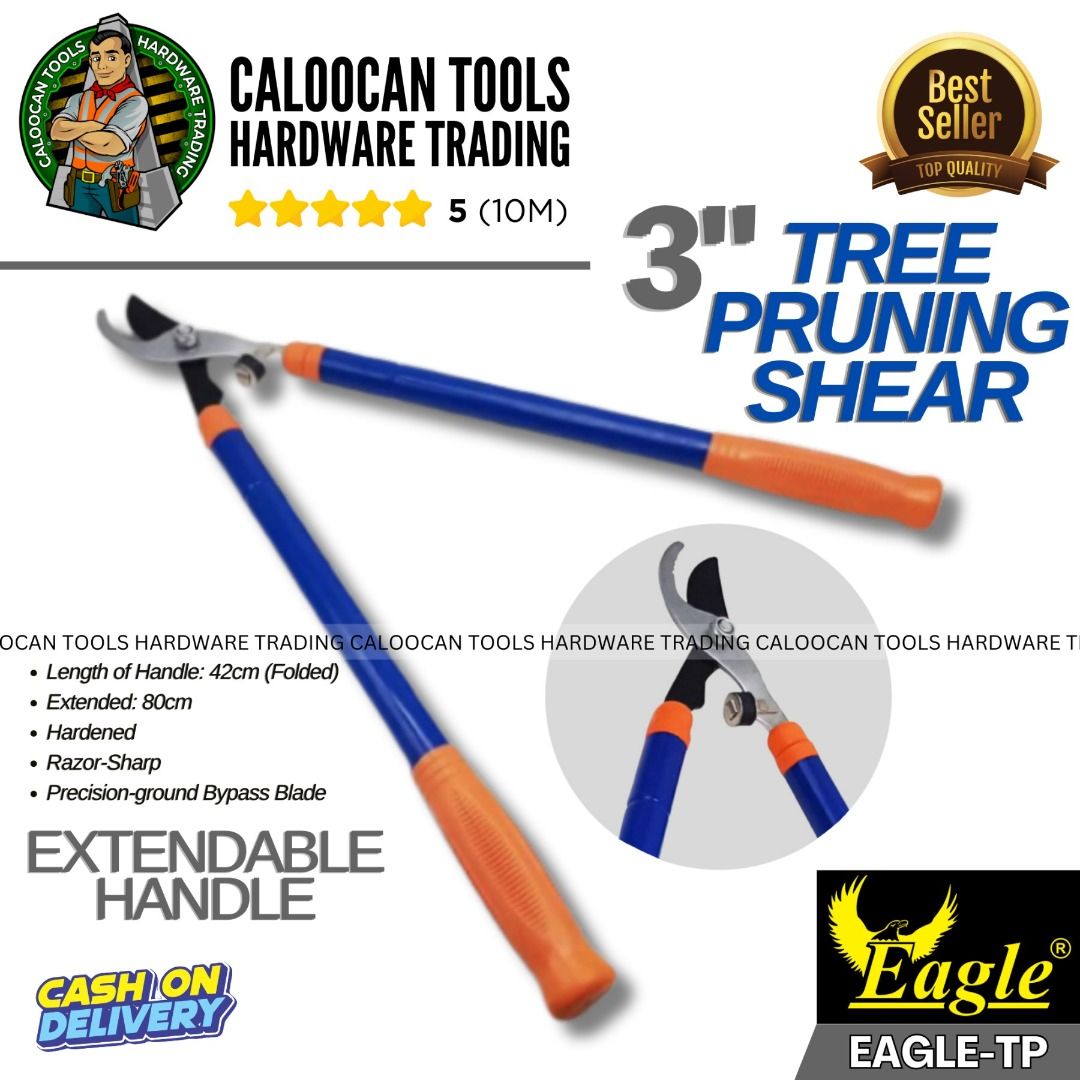 EAGLE Professional Tools 3" Tree Pruning Shear with Extendable Handle ...