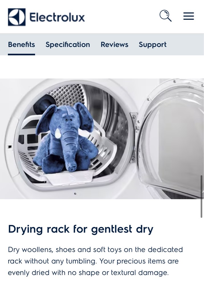 Electrolux dryer attachment drying rack, TV & Home Appliances, Washing ...
