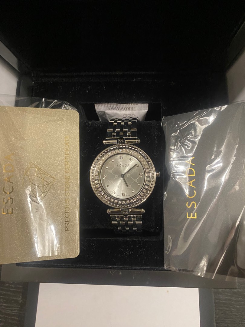 Escada Silver watch, Luxury, Watches on Carousell