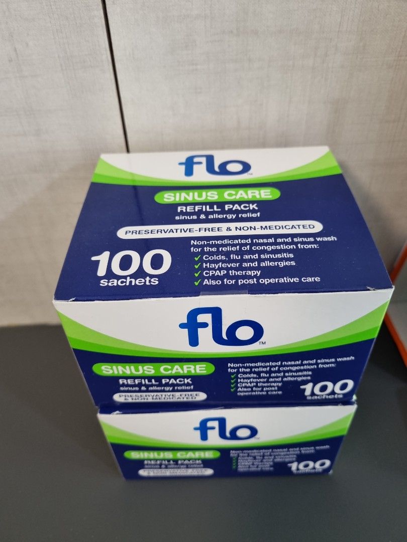 Flo sinus care refill pack 100 sachets, Health & Nutrition, Medical ...