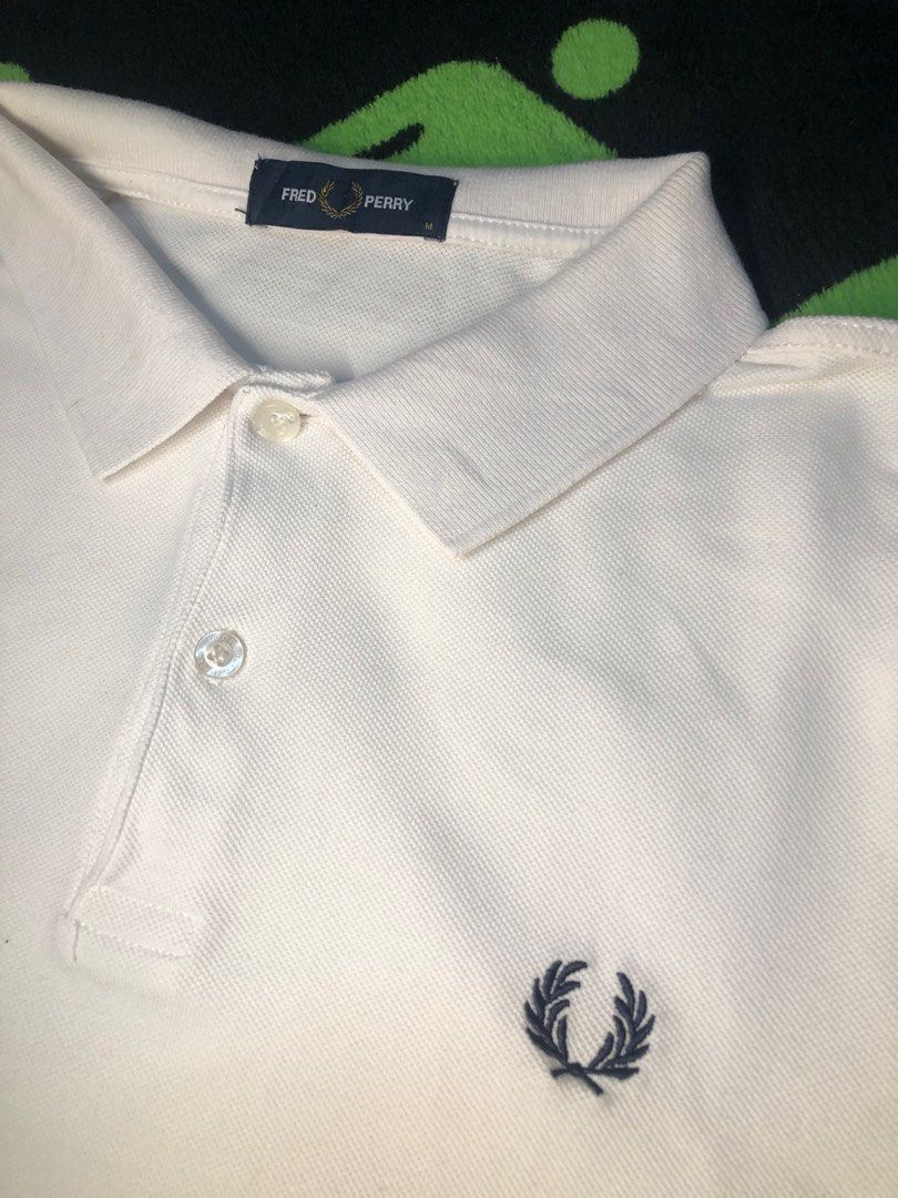 FRED PERRY WHITE POLO, Men's Fashion, Tops & Sets, Tshirts & Polo ...