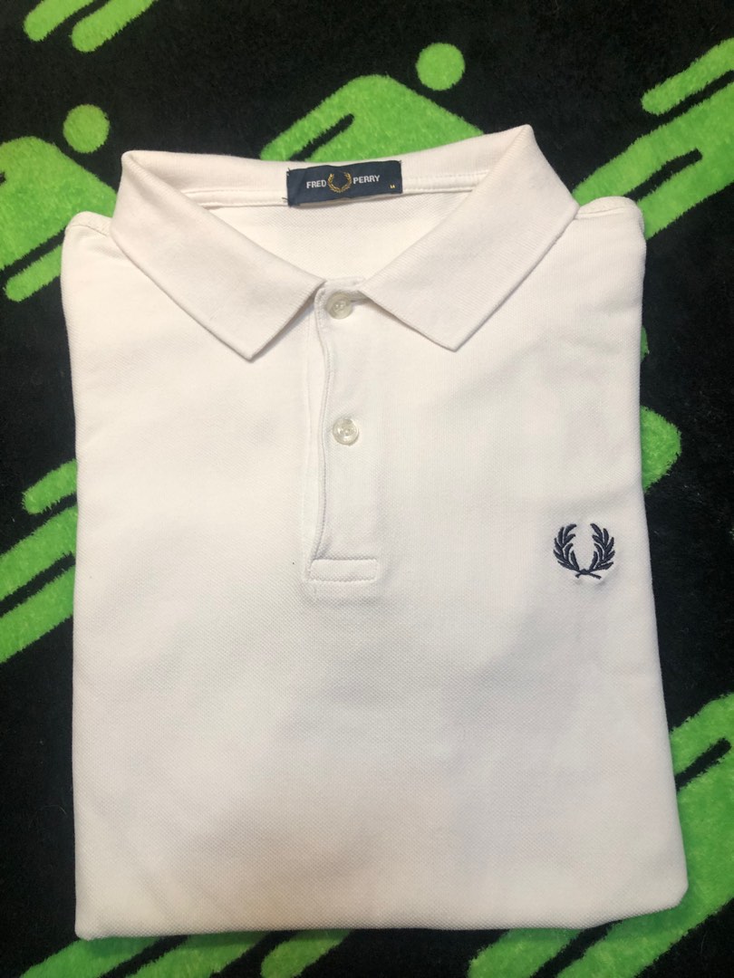FRED PERRY WHITE POLO, Men's Fashion, Tops & Sets, Tshirts & Polo ...