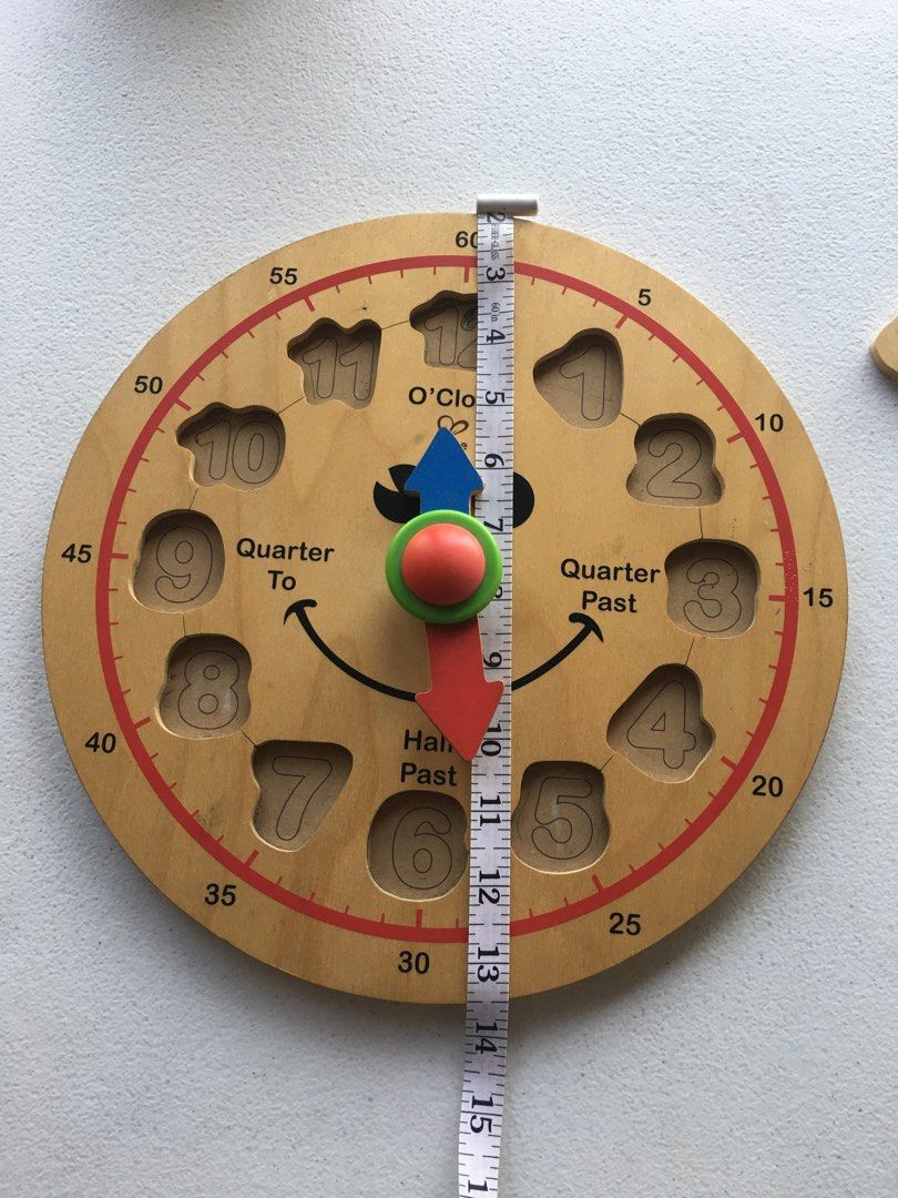 Hape - Wooden Clock, Hobbies & Toys, Toys & Games on Carousell
