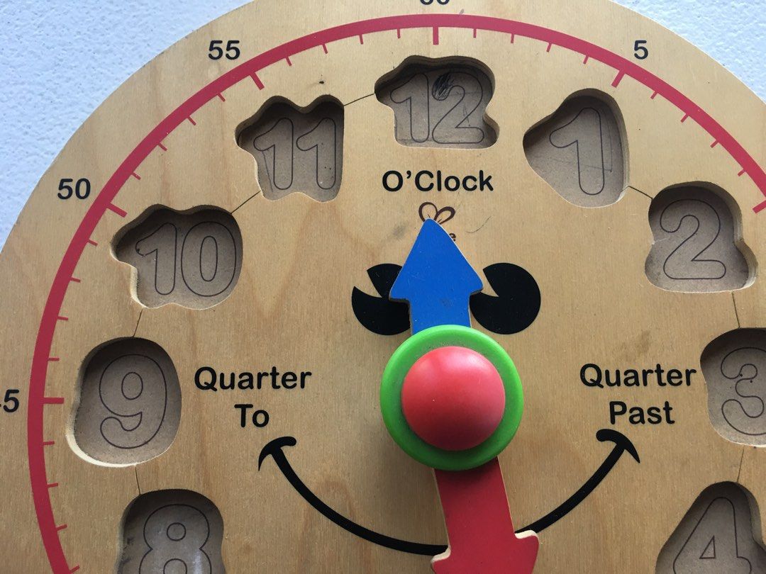 Hape - Wooden Clock, Hobbies & Toys, Toys & Games on Carousell