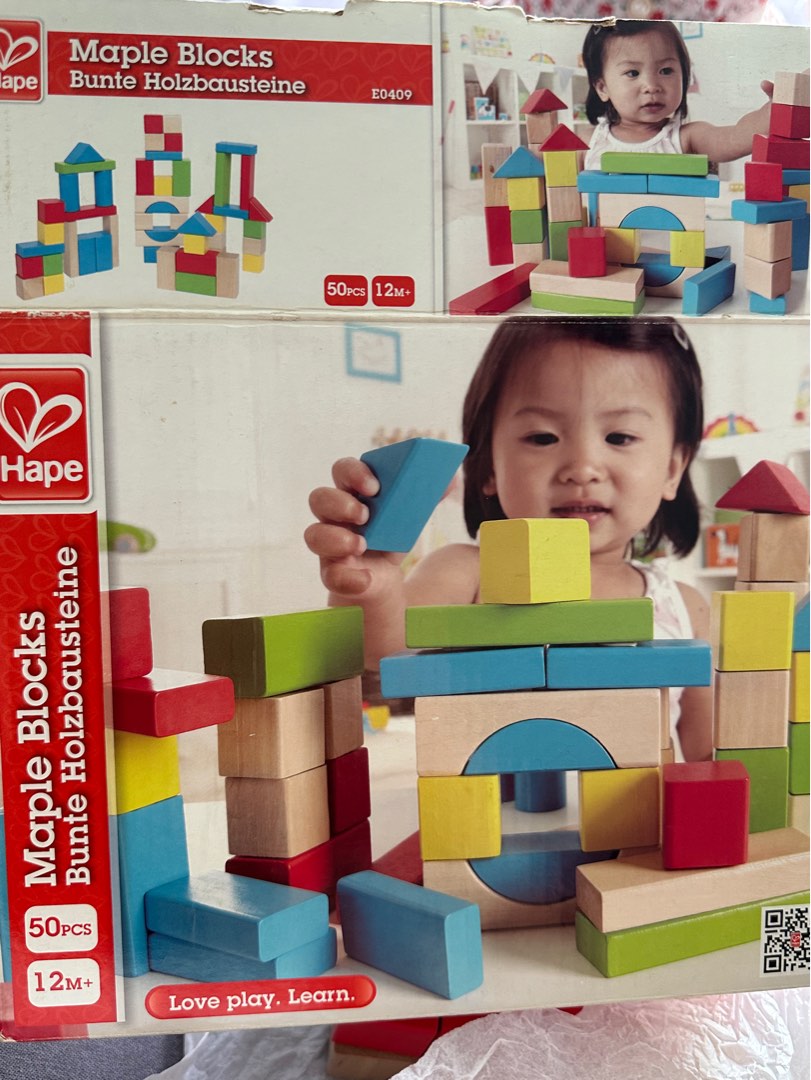 Hape blocks for child learning, Hobbies & Toys, Toys & Games on Carousell
