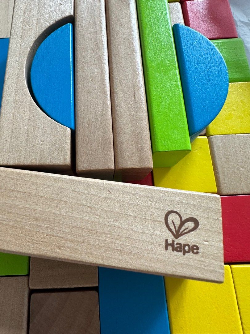 Hape blocks for child learning, Hobbies & Toys, Toys & Games on Carousell