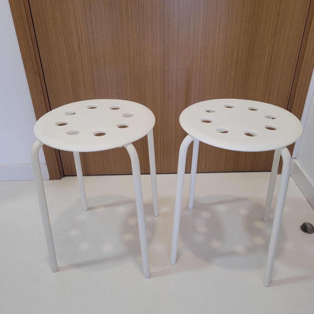 IKEA Marius Stools - White, Furniture & Home Living, Furniture, Chairs ...