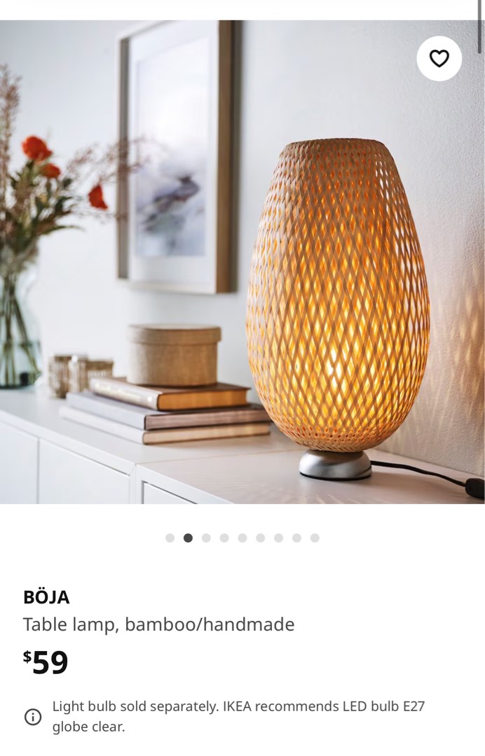 Ikea Rattan table lamp, Furniture & Home Living, Lighting & Fans ...