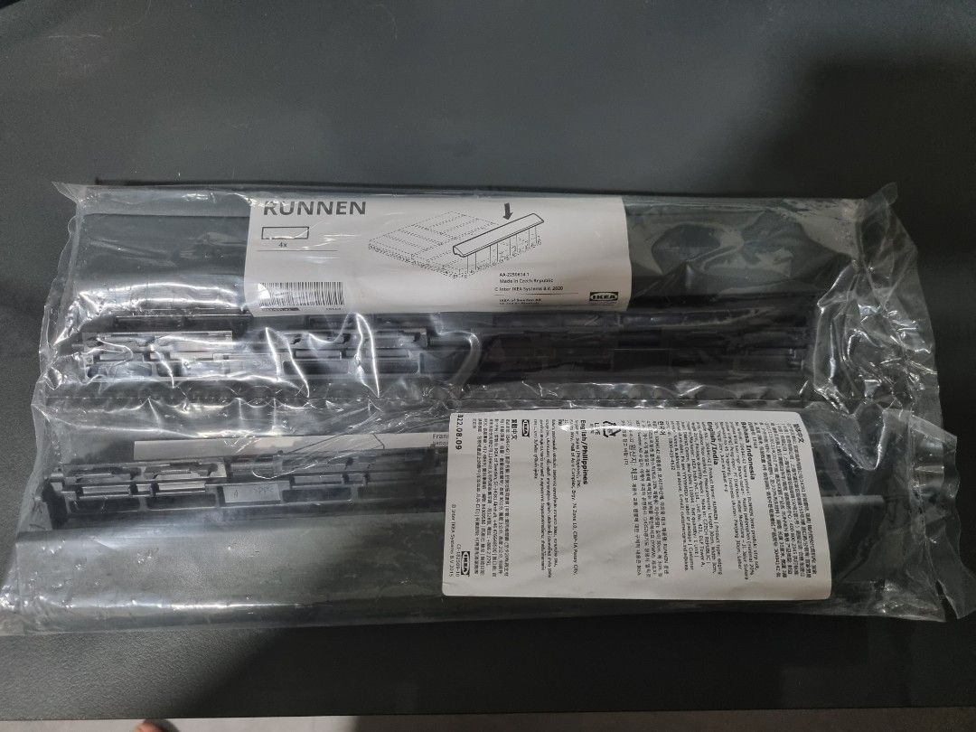 Ikea RUNNEN Edging strip, outdoor floor decking, dark grey, Furniture ...