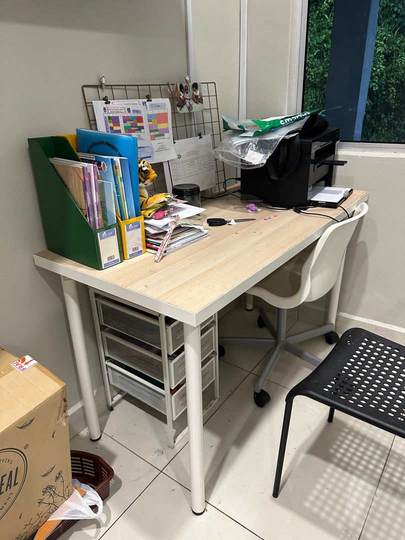 Ikea Study Table, Furniture & Home Living, Furniture, Tables & Sets on ...