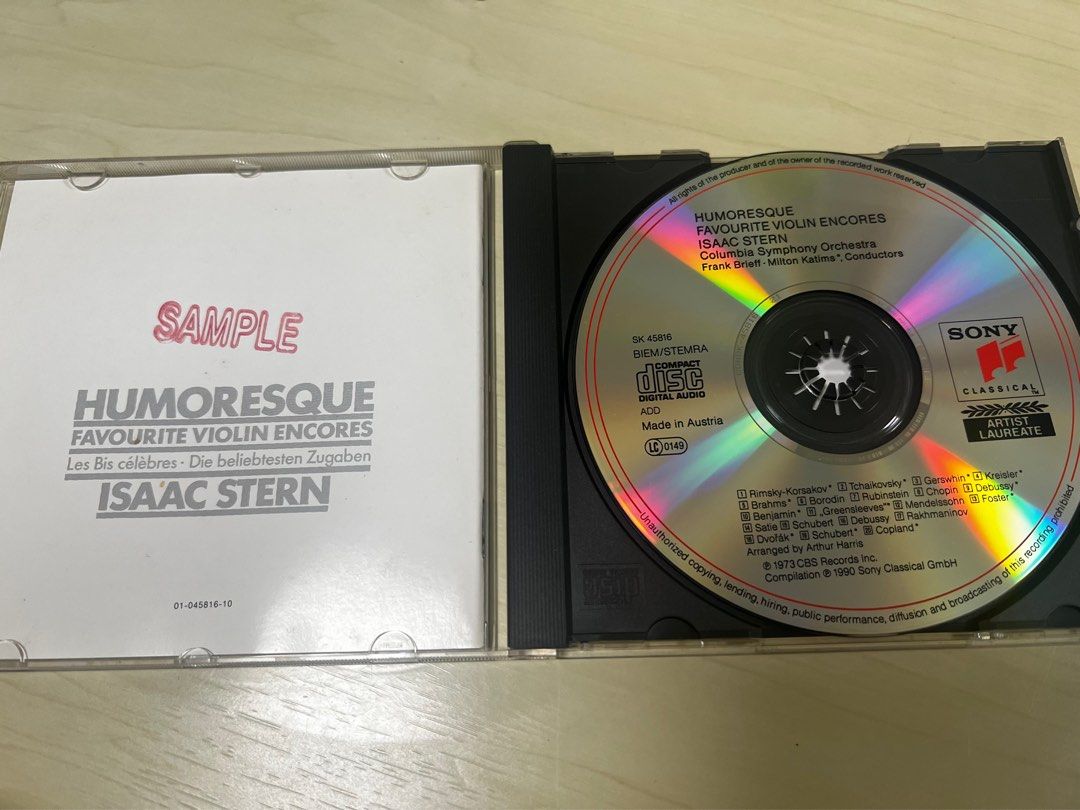 Isaac Stern - Humoresque (1990 Sample A1 首版 no ifpi), 興趣及遊戲, 音樂、樂器 & 配件 ...