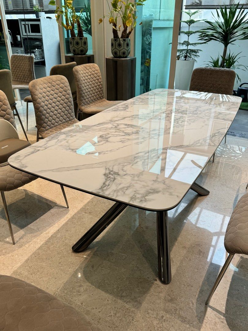 Italian design Sinistered Stone Dining Table, Furniture & Home Living ...