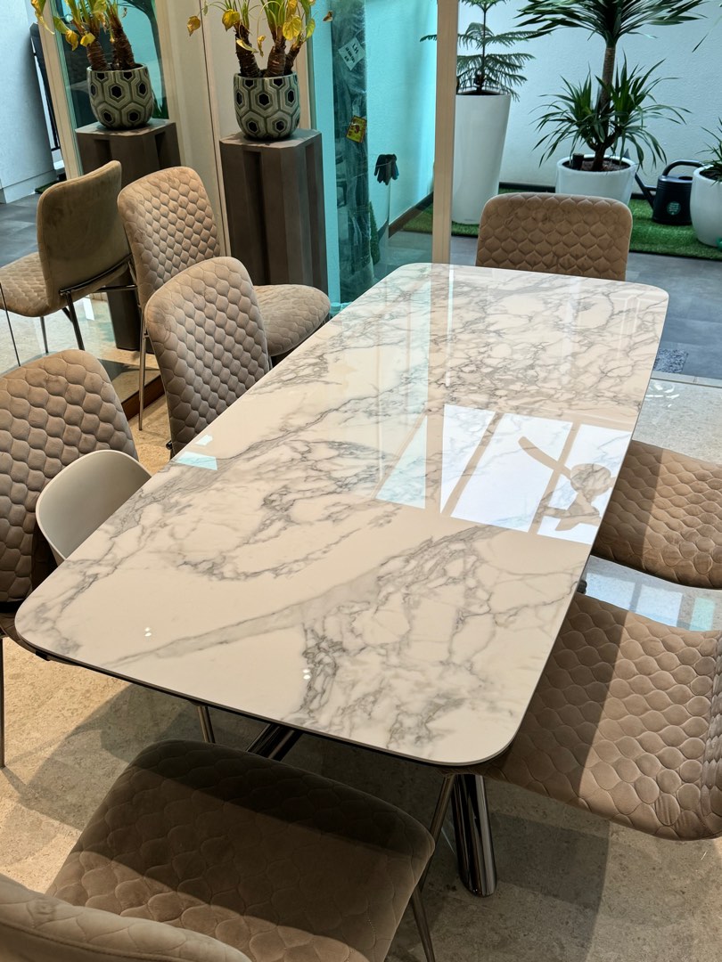 Italian design Sinistered Stone Dining Table, Furniture & Home Living ...