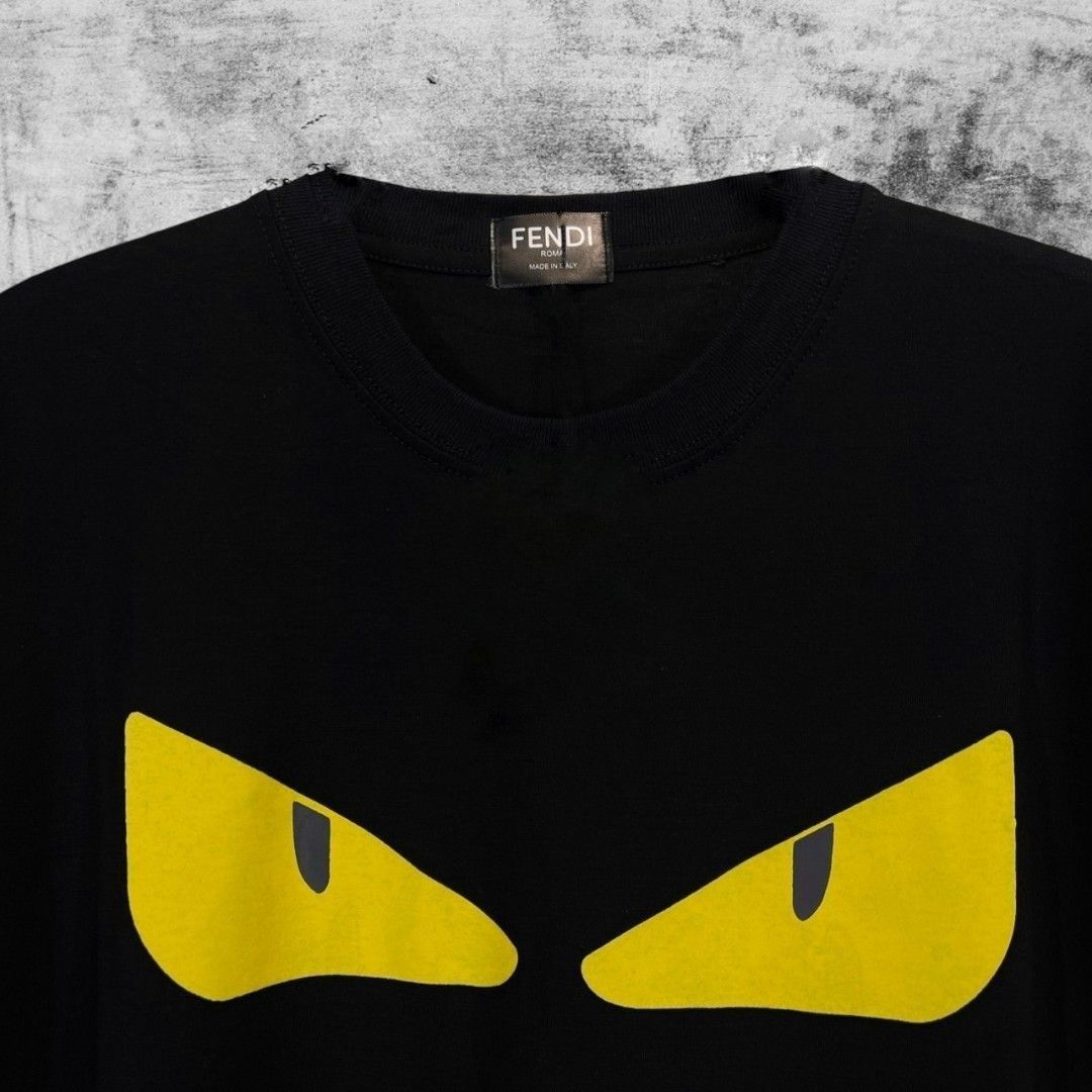 Kaos Fendi Eyes Logo Hitam, Fesyen Pria, Pakaian , Atasan di Carousell