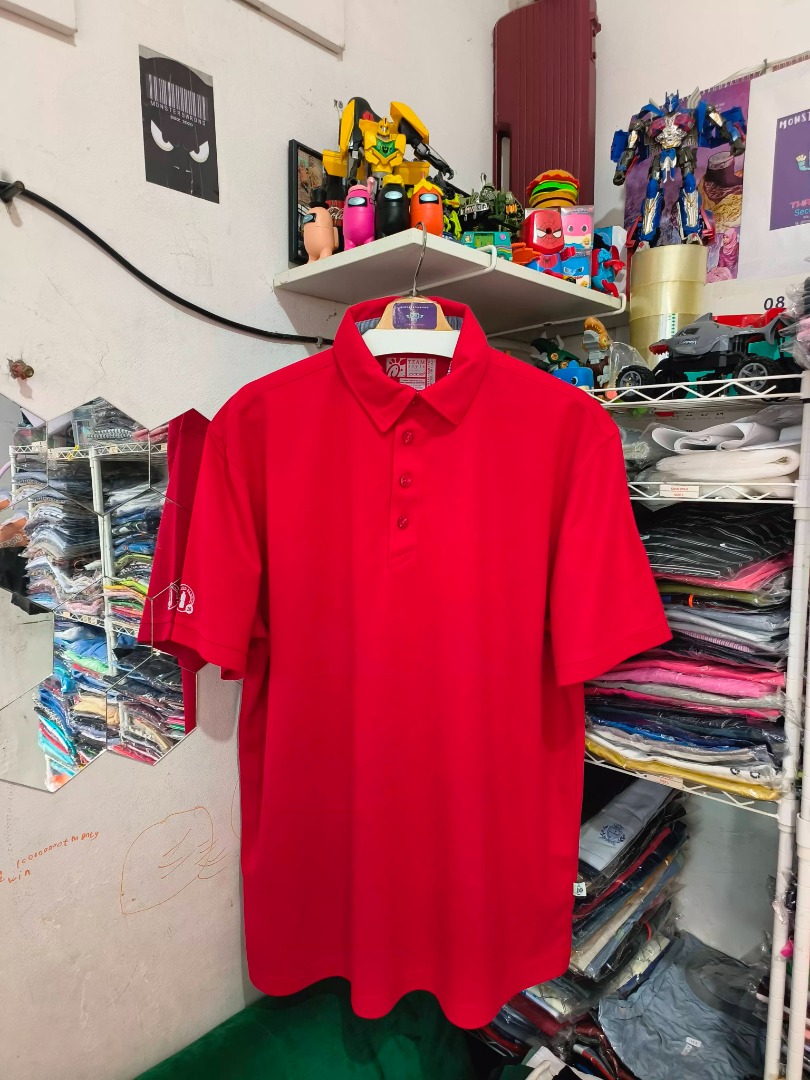 Kaos Polo Team Style Oobe Merah Polos, Fesyen Pria, Pakaian , Atasan di ...