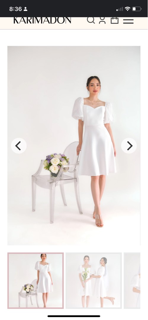 Karimadon Sofia White Dress / Civil Wedding Dress, Women's Fashion, Dresses & Sets, Dresses on ...