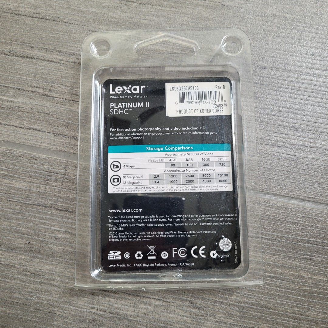 Kingston Lexar Platinum II SDHC High Performance 8gb Class 6 Memory ...
