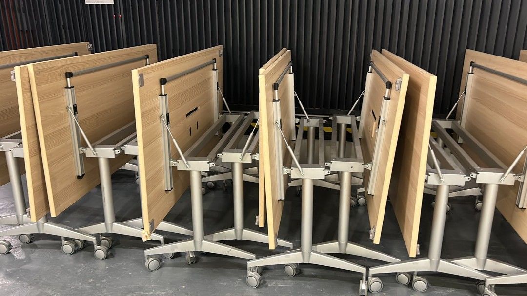 Lamex mobile folding table and foldable desk meeting table with ...