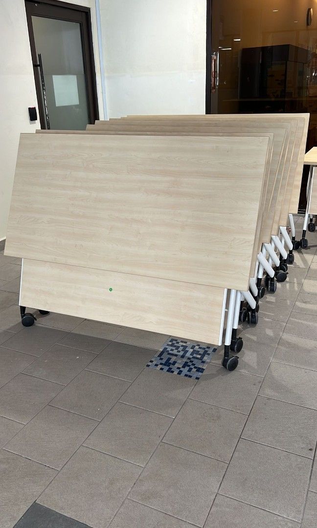 Lamex mobile folding table and foldable desk meeting table with ...