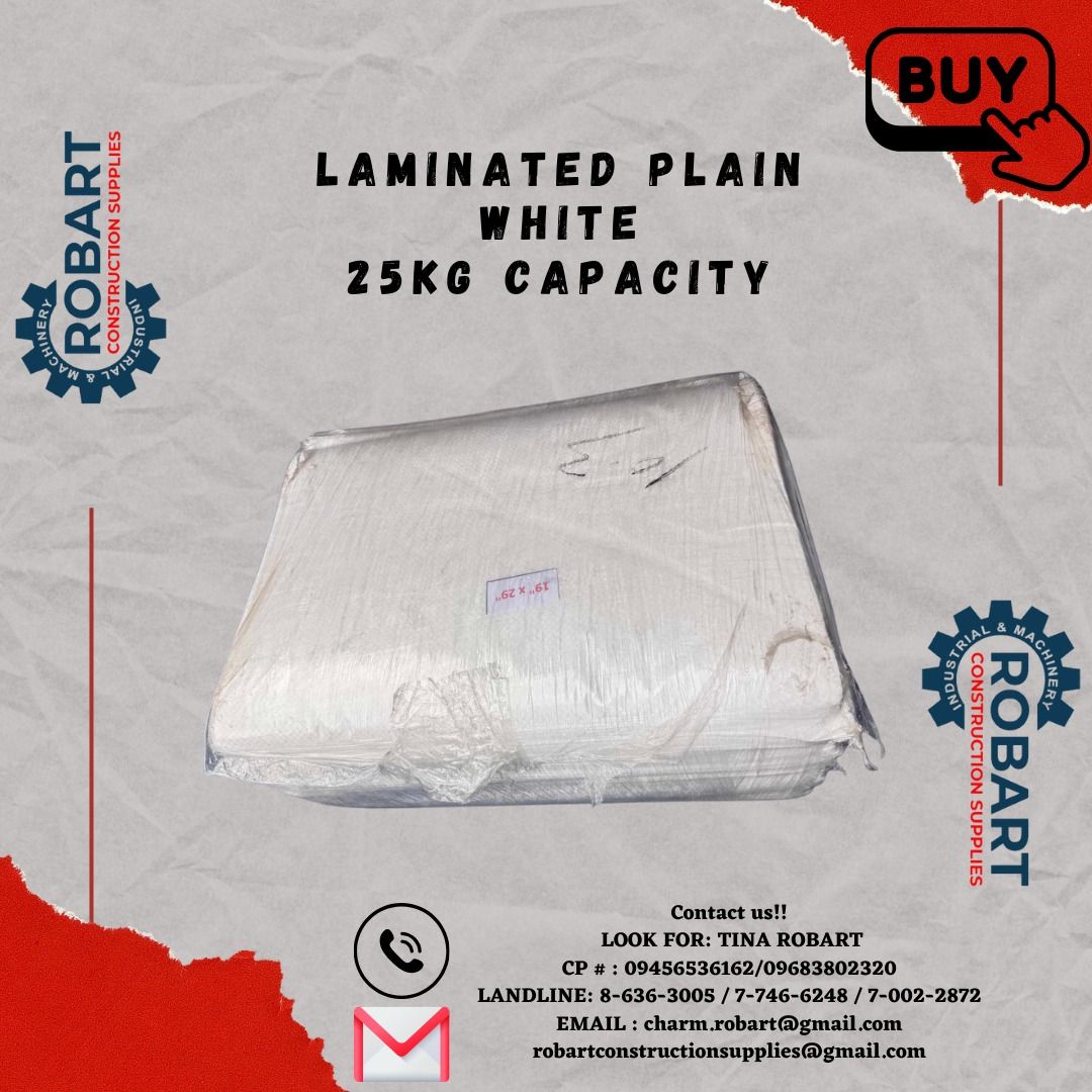 Laminated Plain Sack White 25kg Capacity, Commercial & Industrial ...