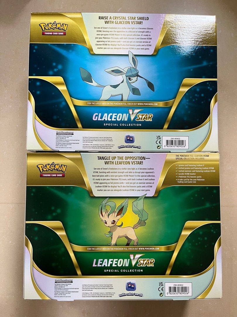 Leafeon/ Glaceon Vstar Special Collection Box, Hobbies & Toys, Toys ...