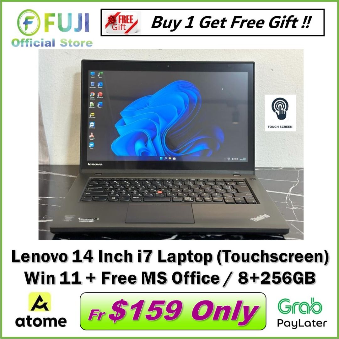 Lenovo 14 Inch i7 Laptop - Windows 11 + Ms Office - 8GB + 256GB - Large ...