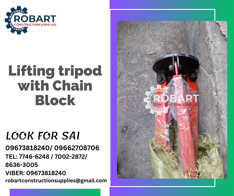 Lifting Tripod with Chain Block, Commercial & Industrial, Construction ...