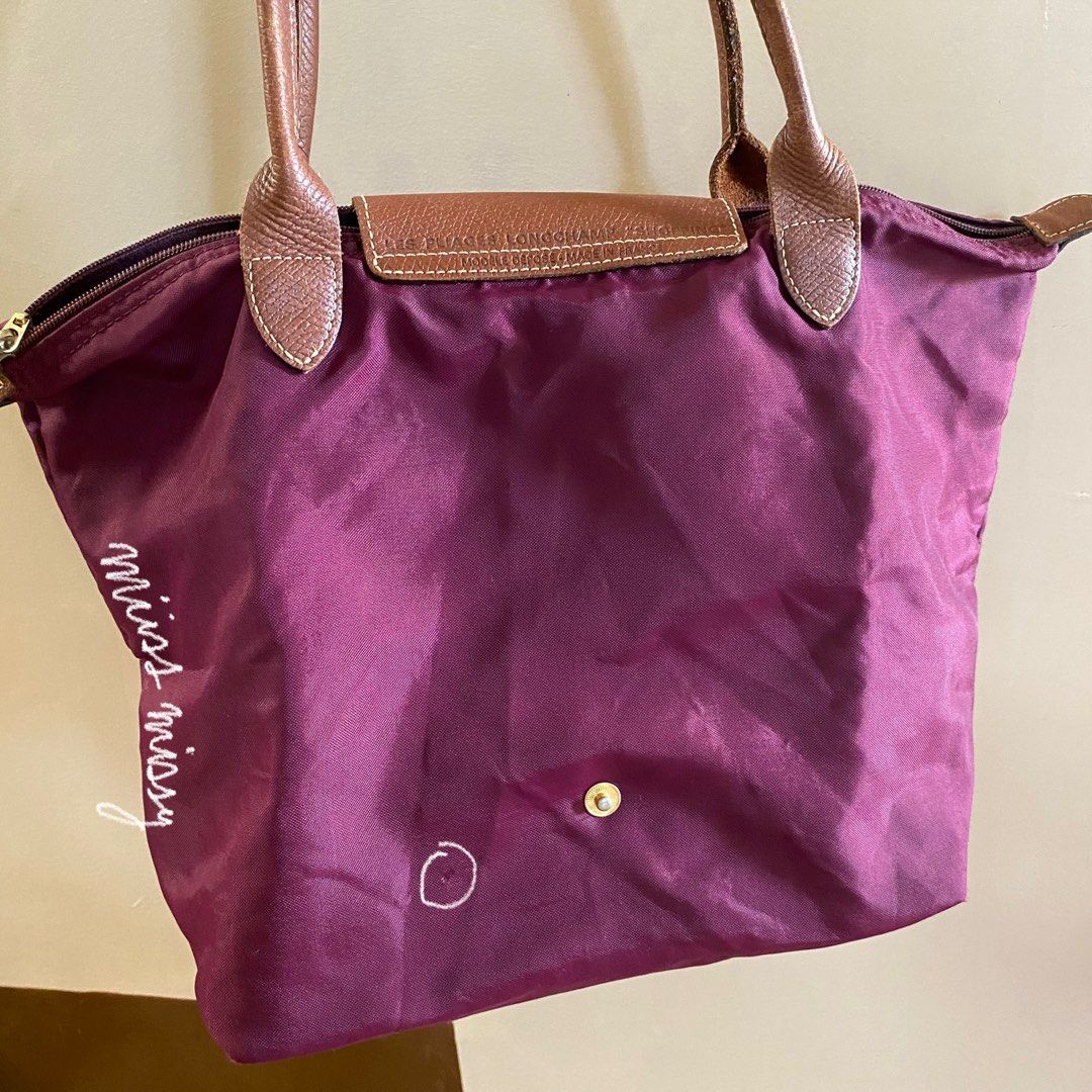 Longchamp Le Pliage Long Handle in Maroon, Luxury, Bags & Wallets on ...