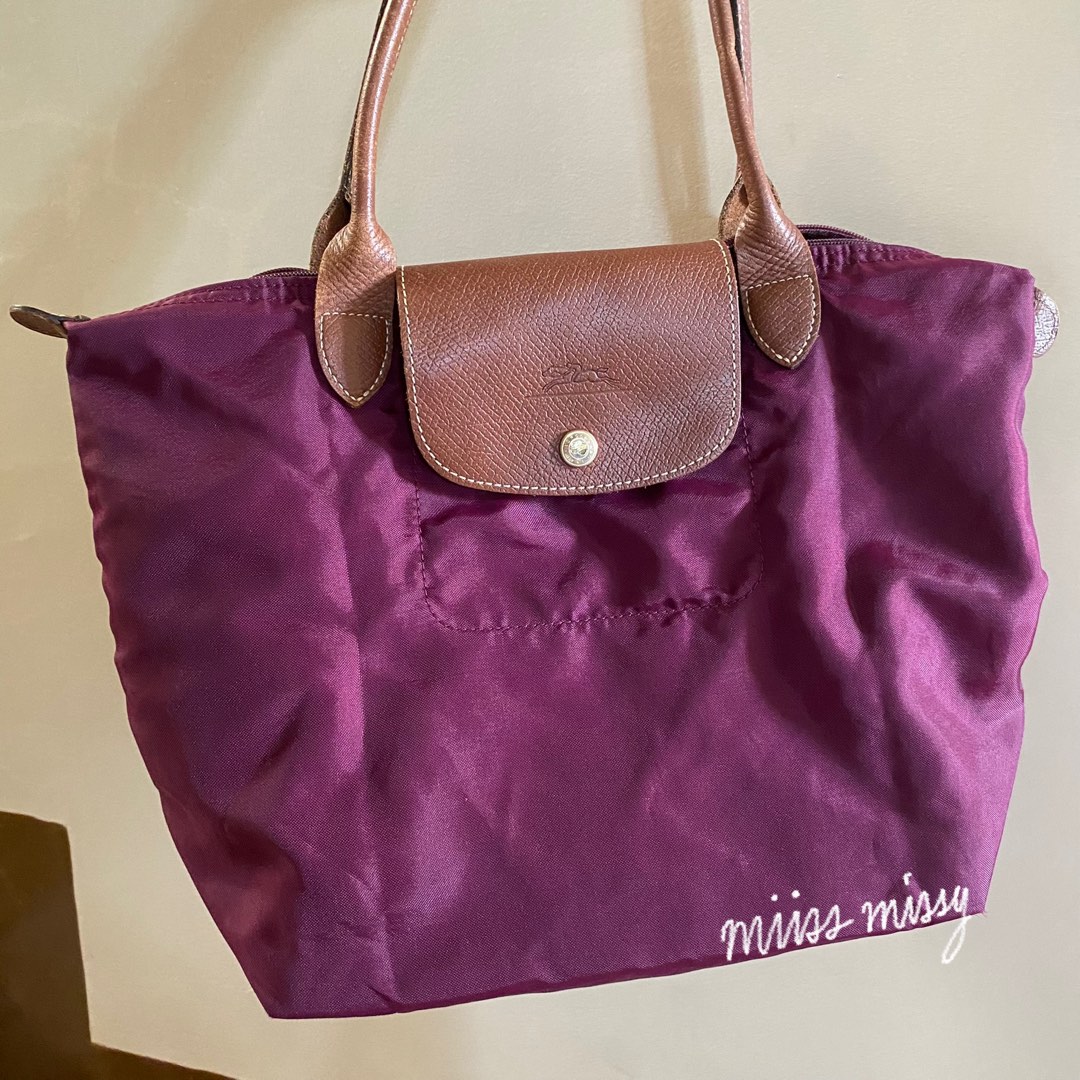 Longchamp Le Pliage Long Handle in Maroon, Luxury, Bags & Wallets on ...