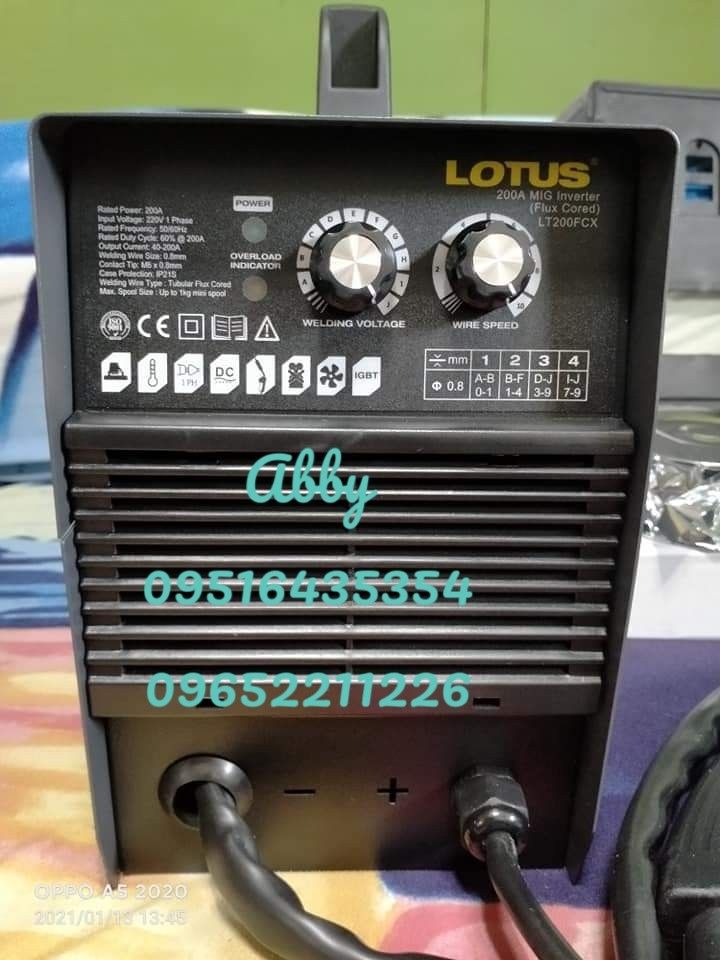 LOTUS 200A MIG Gasless Flux Cored Inverter Welding Machine (LT200FCX ...
