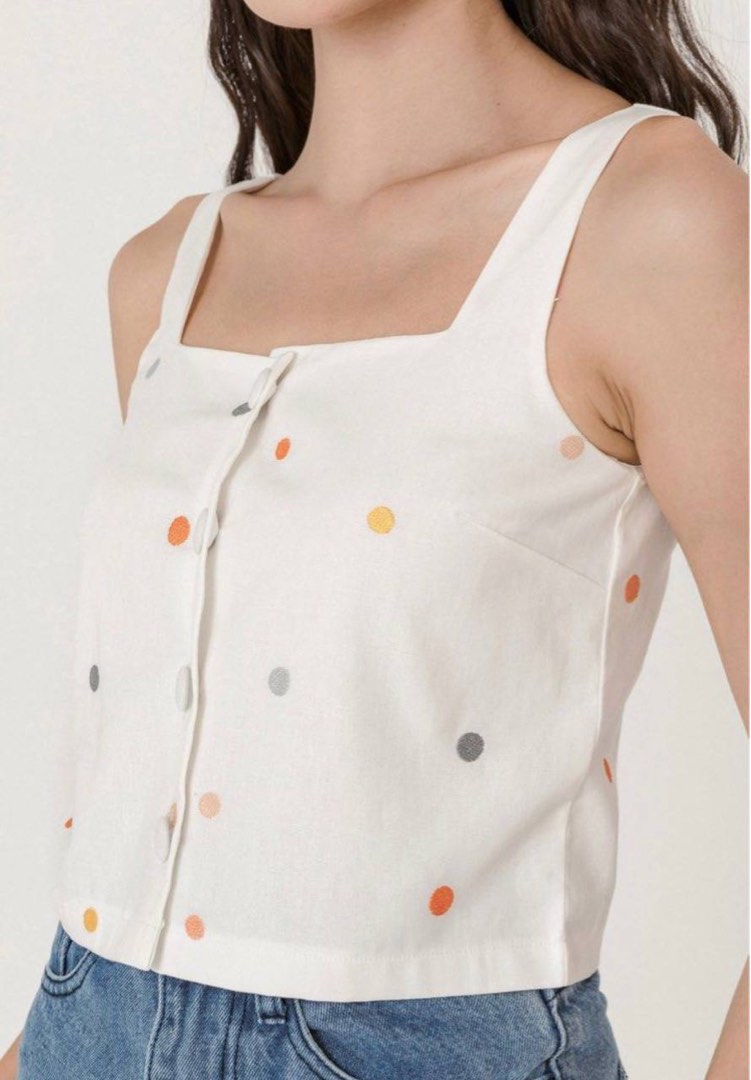 Modparade Molly Top in Rainbow Dottie, Women's Fashion, Tops ...